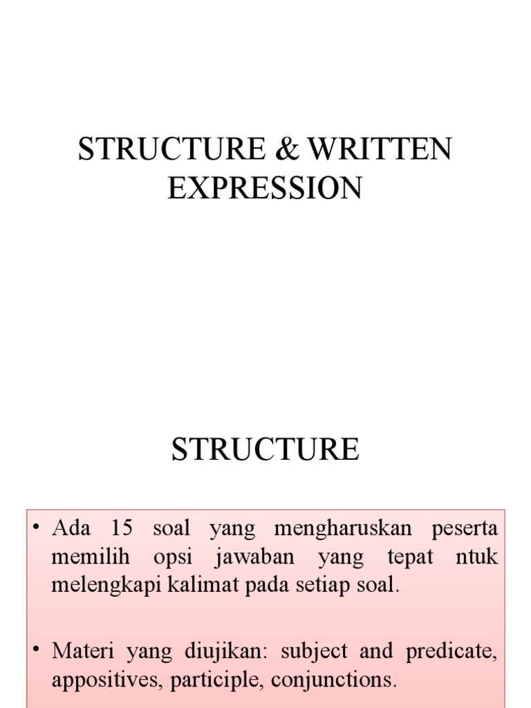 Structure & Written Expression For Toefl | PDF | Linguistics | Syntax