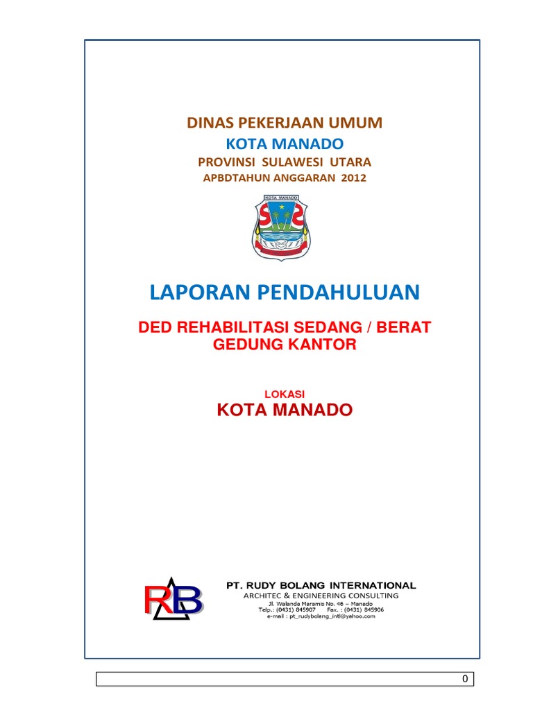 Laporan Pendahuluan DED Rehab Gedung Kantor | PDF