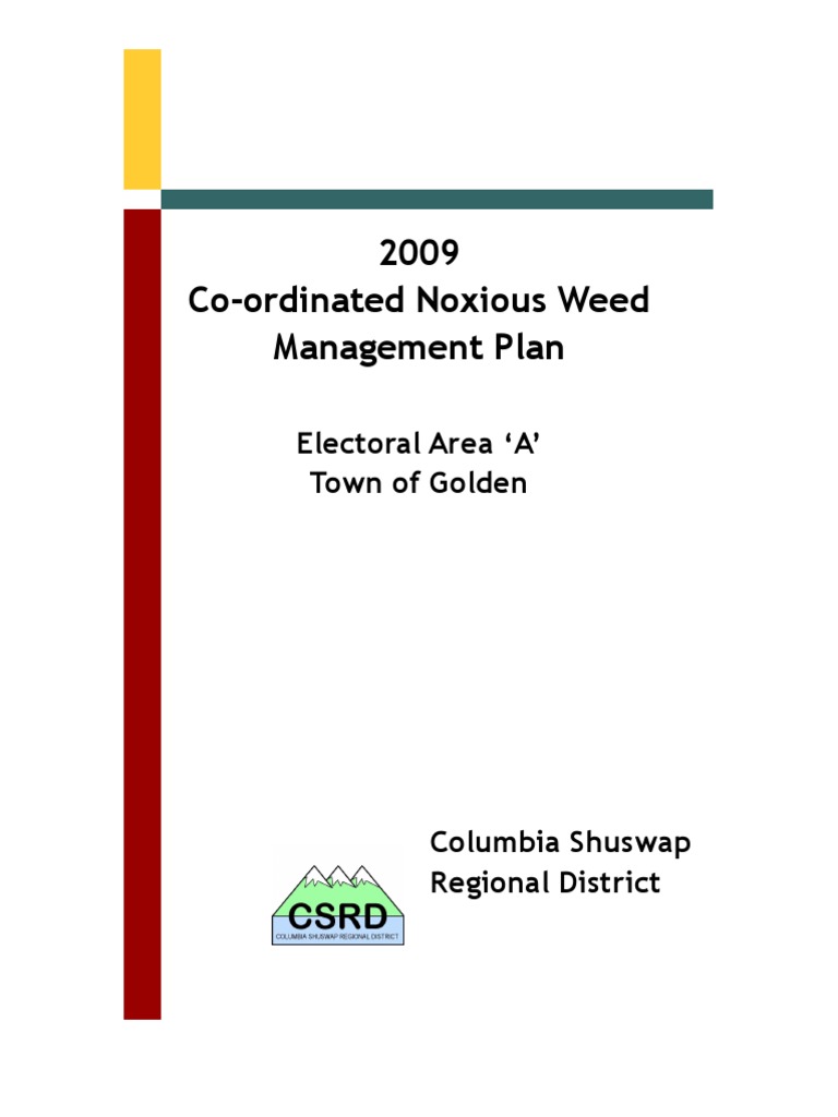 2009 Co-Ordinated Noxious Weed Management Plan: Electoral Area A' Town ...