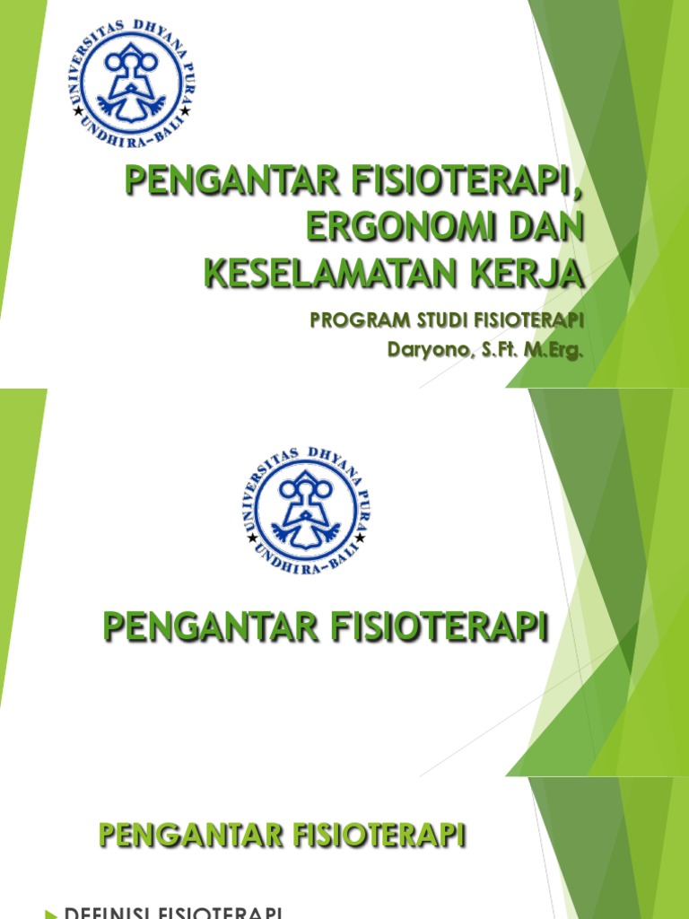 Pengantar Fisioterapi, Ergonomi, Dan Kesehatan Kerja | PDF | Kesehatan ...