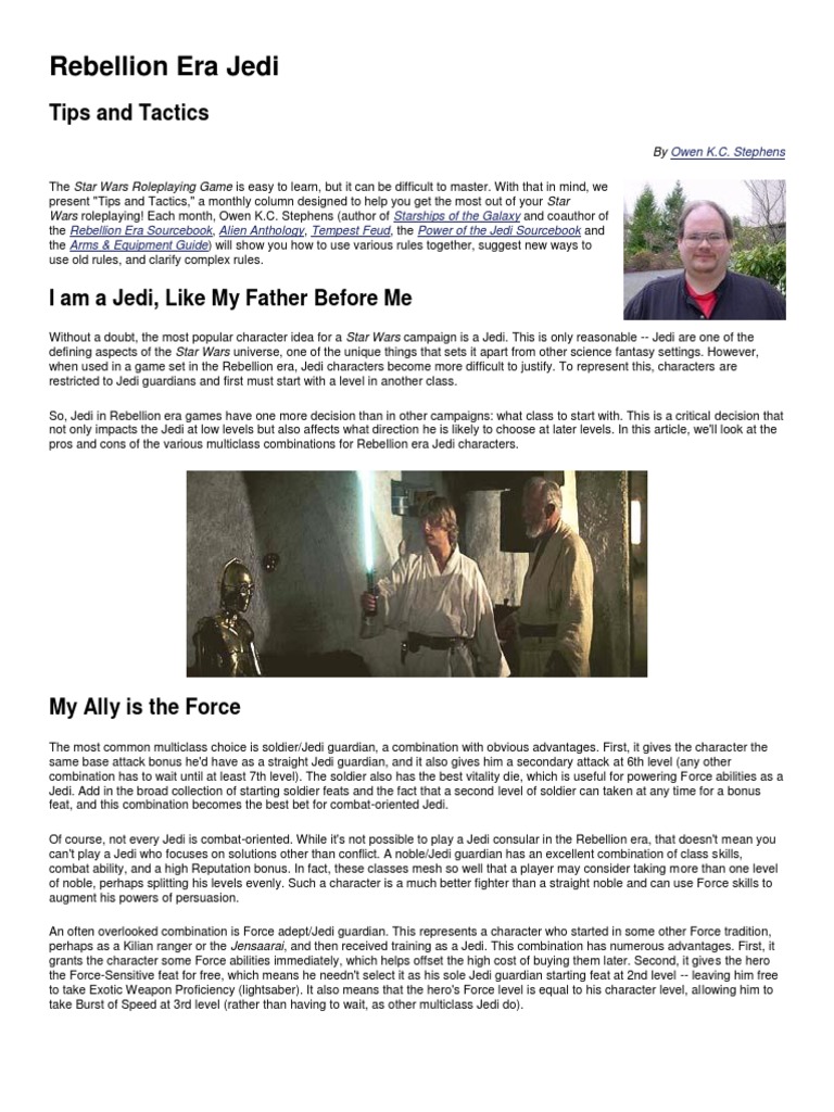 Tips and Tactics Rebellion Era Jedi | PDF | Star Wars | Jedi