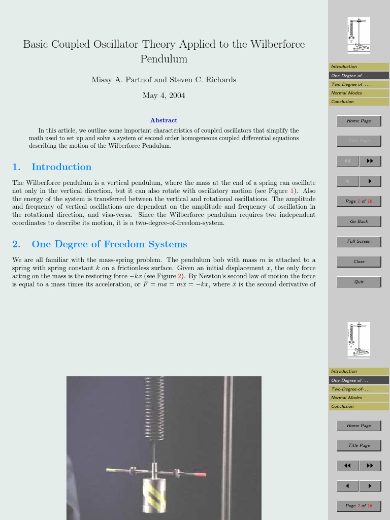 Project 1 | PDF | Normal Mode | Oscillation