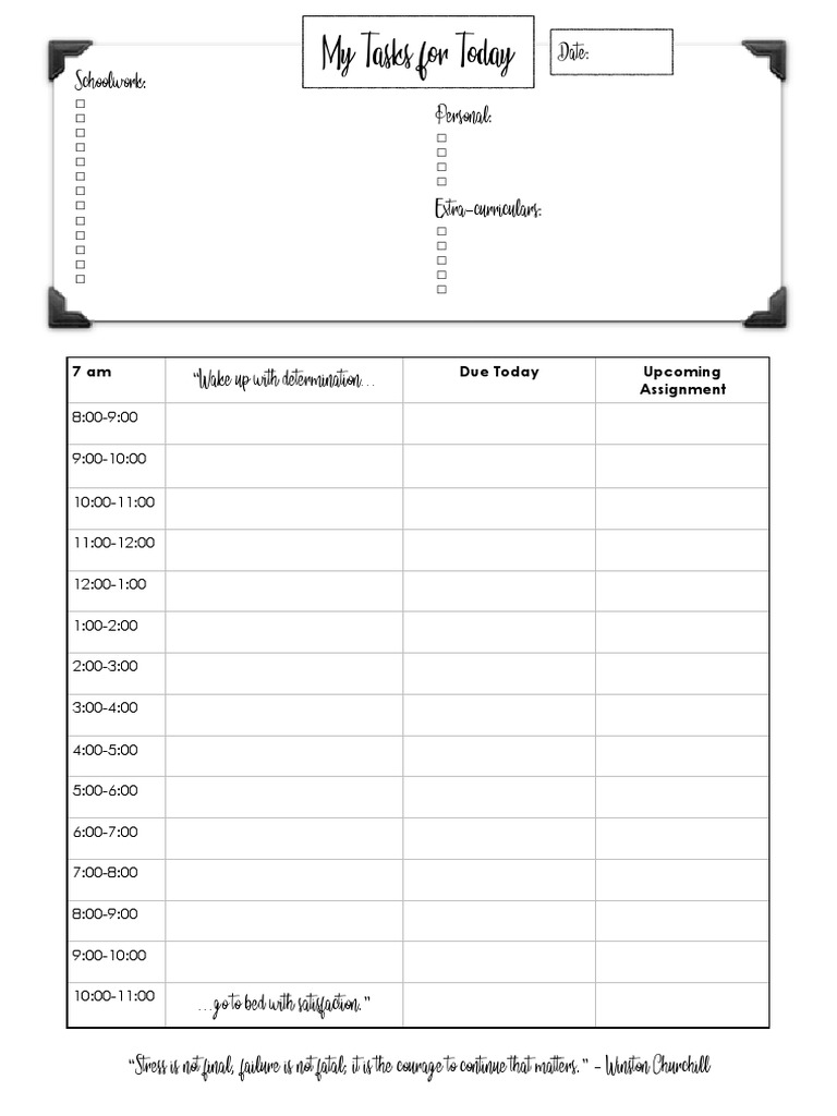 Daily Task Planner Printable | PDF