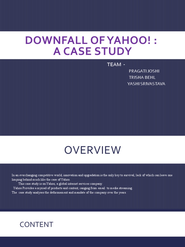 Downfall of Yahoo!: A Case Study: Team | PDF | Yahoo! | Verizon ...