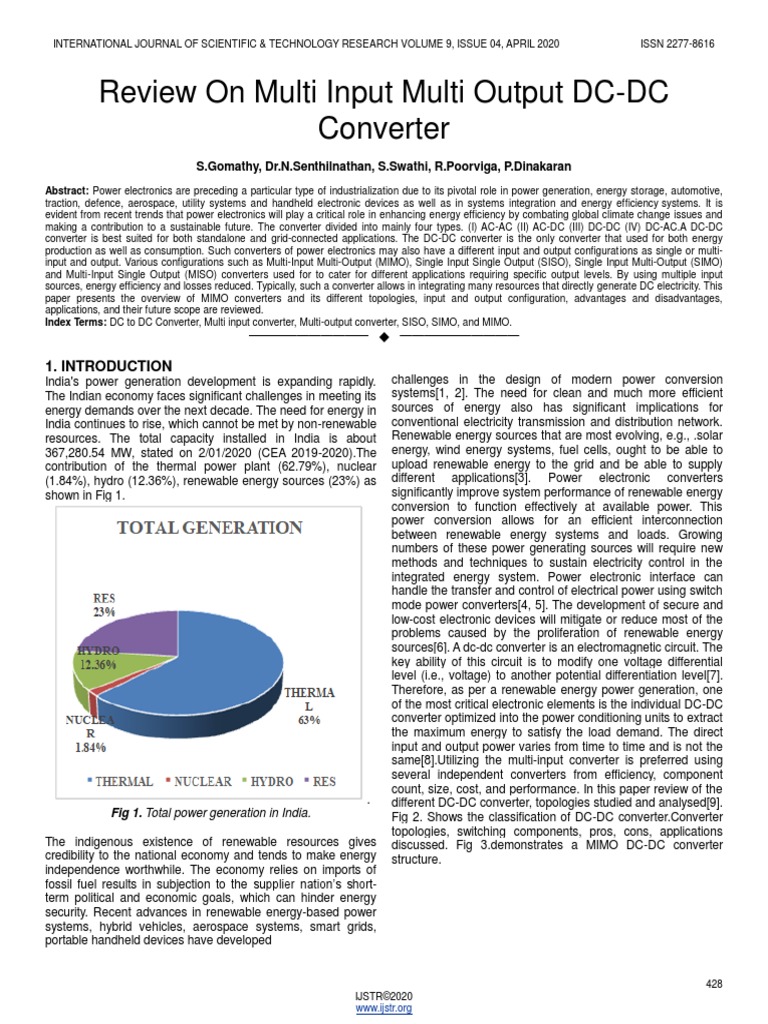 Review On Multi Input Multi Output DC-DC Converter: S.Gomathy, Dr.N ...