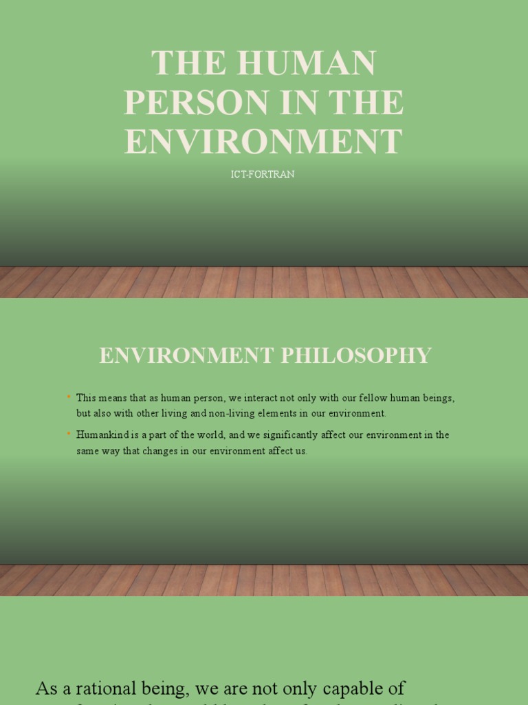 The Human Person in The Environment | PDF | Natural Environment ...