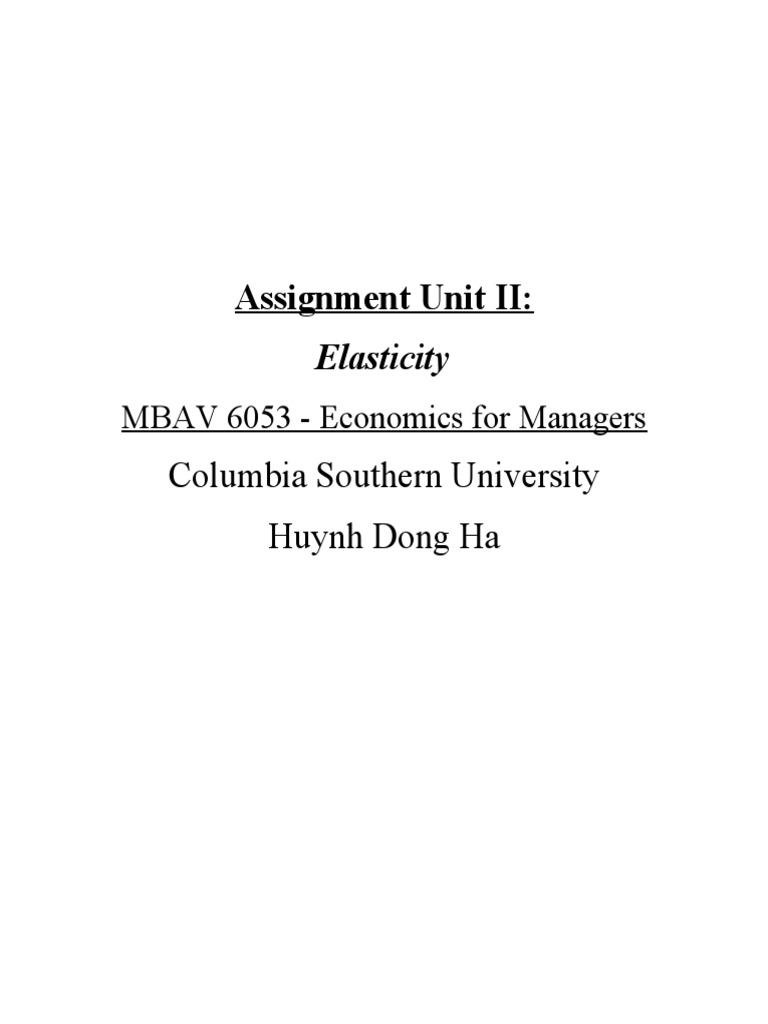 Assignment Unit II | PDF | Elasticity (Economics) | Demand