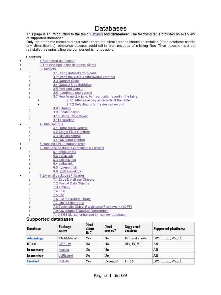 Lazarus Databases | PDF | Database Transaction | Microsoft Sql Server Lazarus Databases | PDF | Database Transaction | Microsoft Sql Server