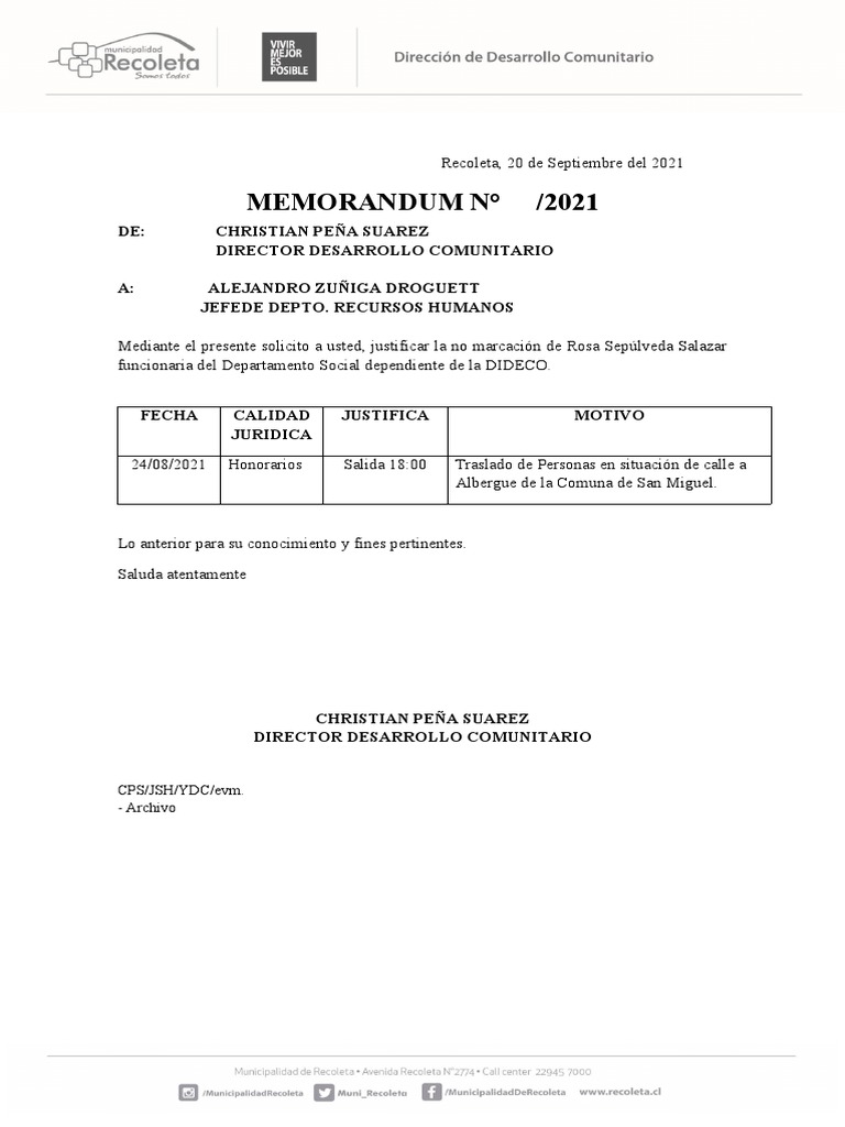 MEMO Formato Nuevo | PDF