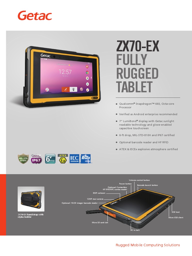 Getac ZX70-EX Product WW | PDF | Tablet Computer | Touchscreen