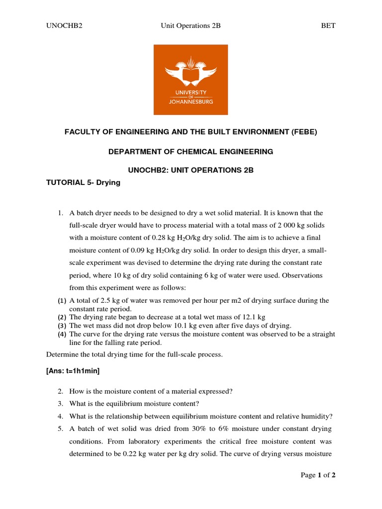 Faculty of Engineering and The Built Environment (Febe) Department of ...