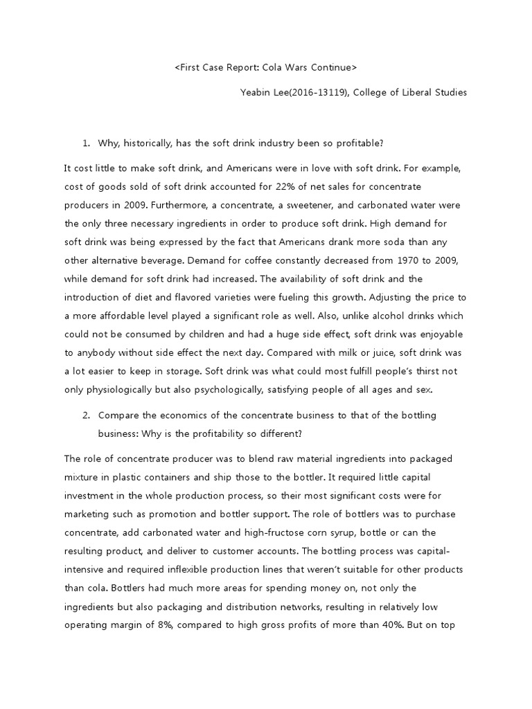 Coca Cola Case Study Answer | PDF | Soft Drink | Drink