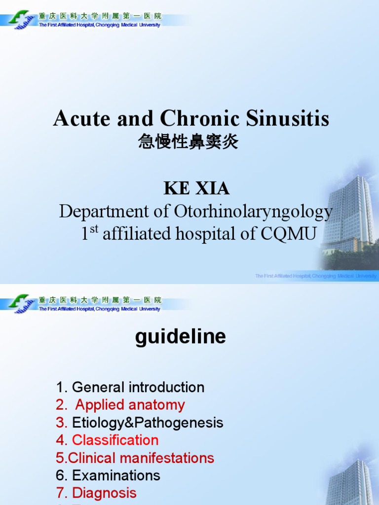 Acute and Chronic Sinusitis Overview | PDF | Human Nose | Medicine
