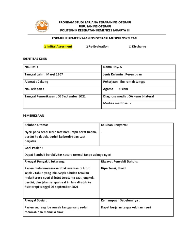 Status Klinis OA Knee | PDF