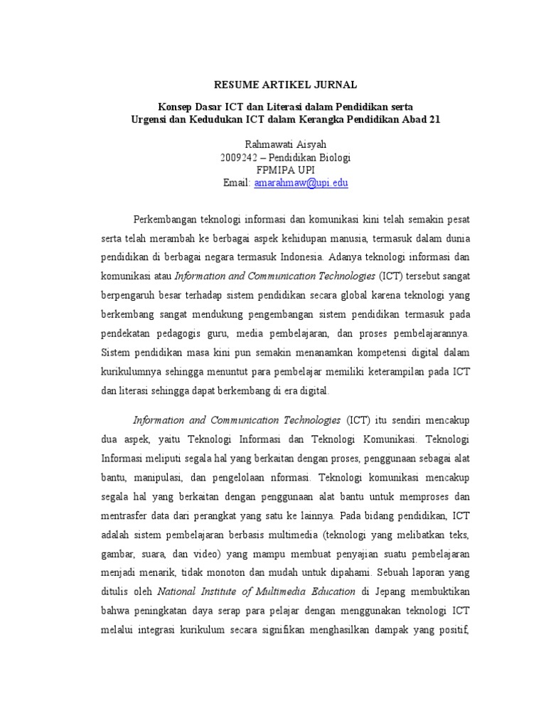Resume Artikel Jurnal | PDF