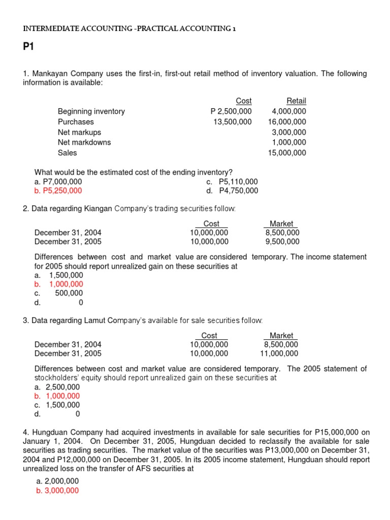 Intermediate Accounting - Practical Accounting 1 | Download Free PDF ...