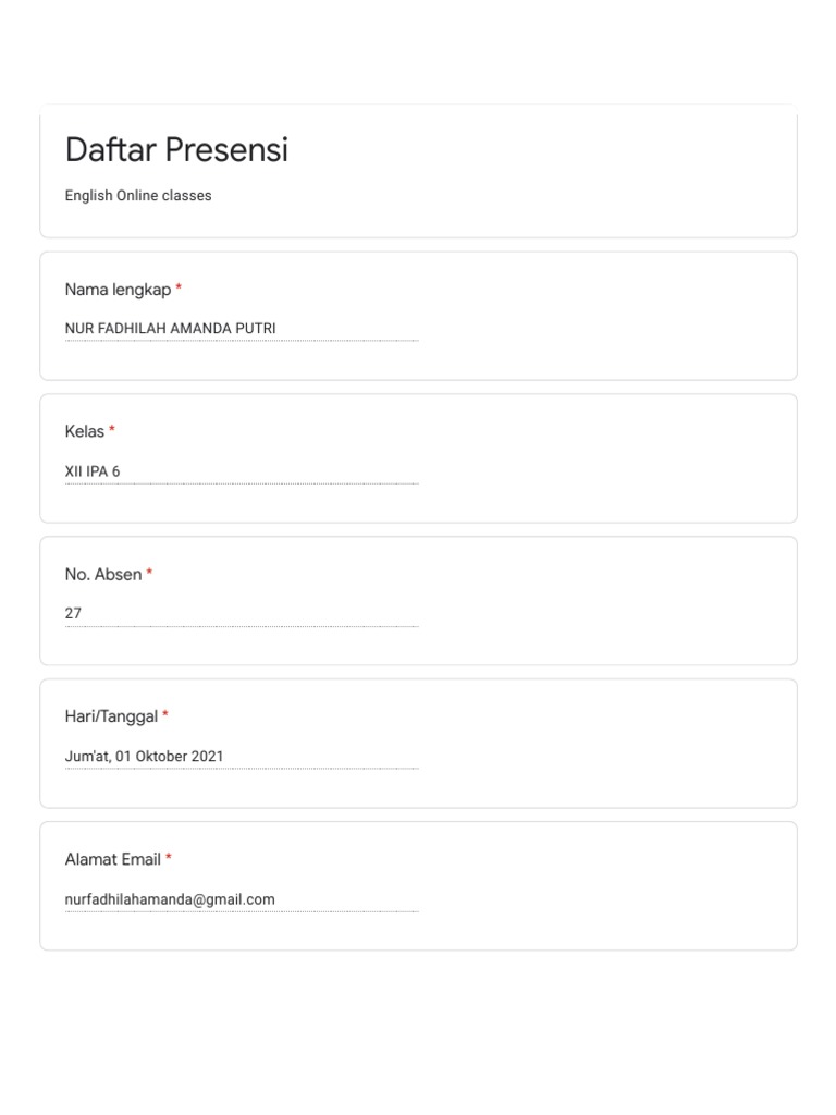 Daftar Presensi | PDF