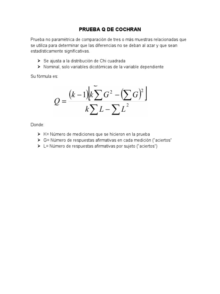Prueba Q de Cochran | PDF