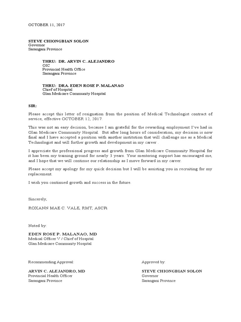 Resignation Letter | PDF