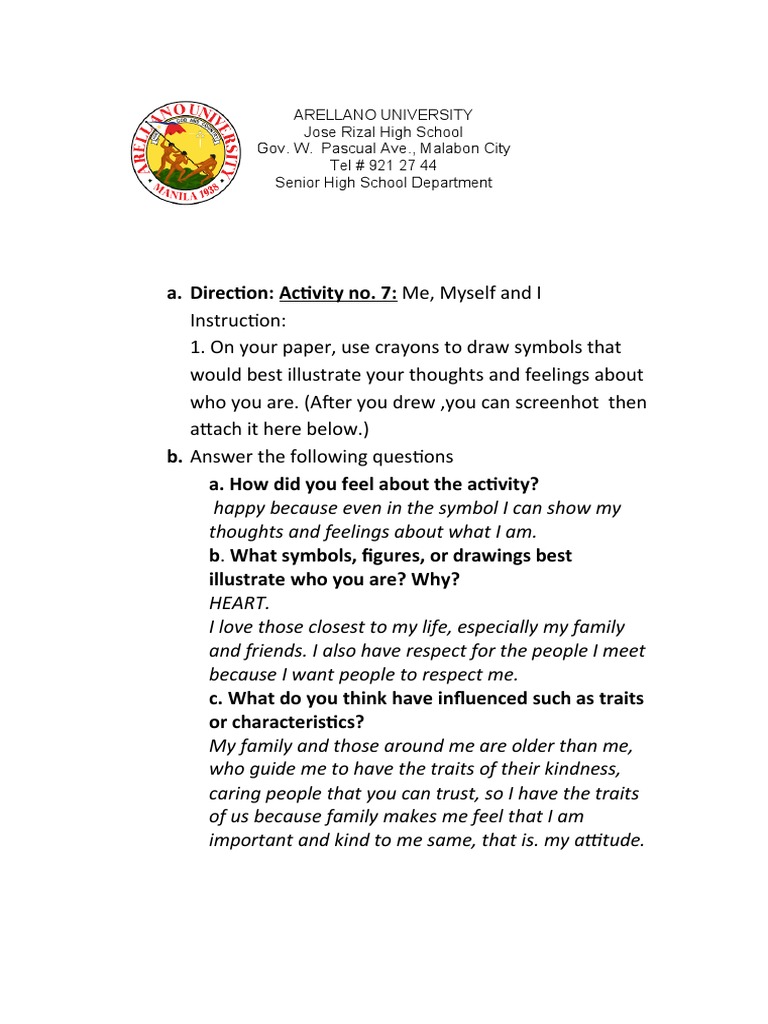 Symbols of Self-Expression Activity | PDF | Self-Improvement