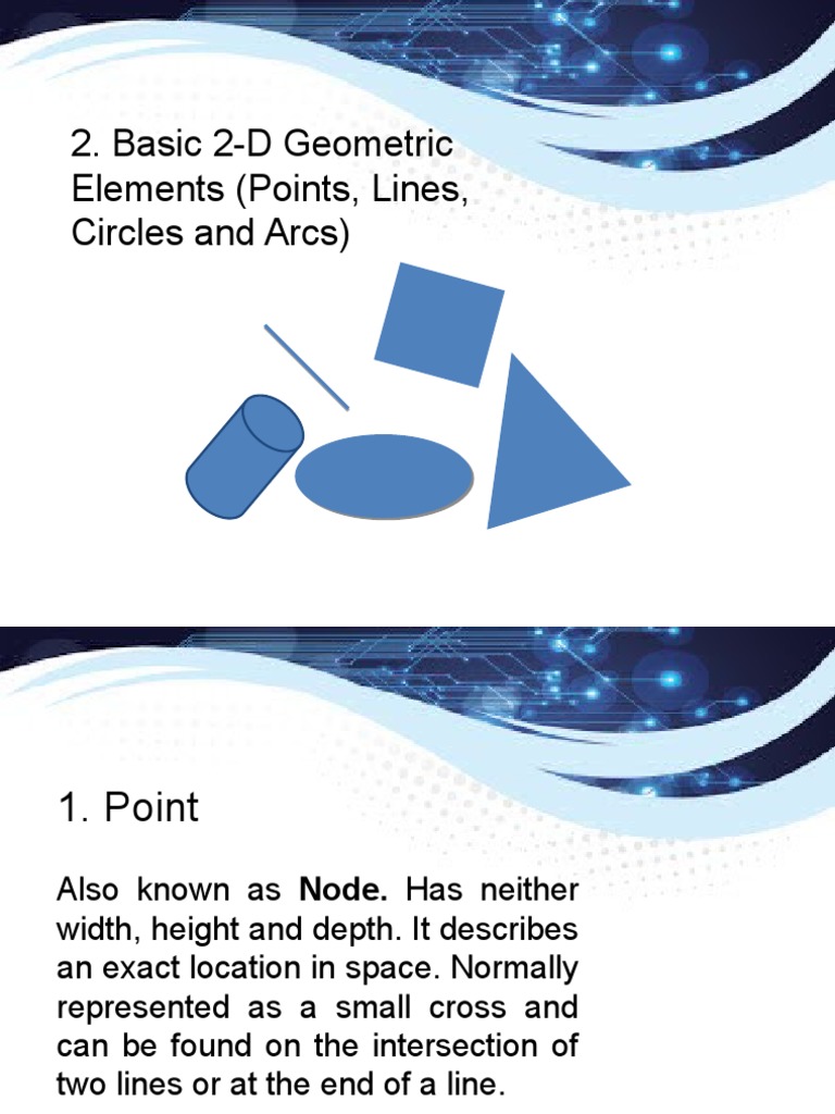 Basic 2d Geometric Elements | PDF | Circle | Line (Geometry)