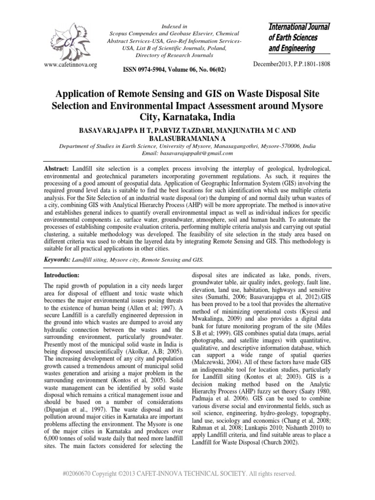 5 IJEE Mysore | PDF | Geographic Information System | Soil
