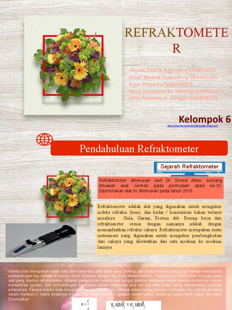 Kelompok 6 Refraktometer-1 | PDF | Metode & Bahan Ajar | Teknologi ...