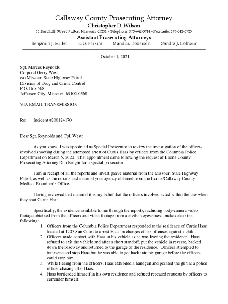 Special Prosecutor Letter | PDF | Prosecutor | Firearms
