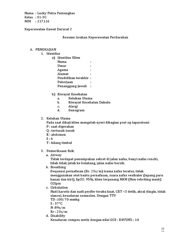 Resume Trauma Abdomen Kep Gadar Bu Dian (Lucky Putra P) 217116 | PDF