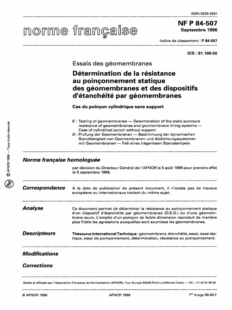 NF P84-507 | PDF
