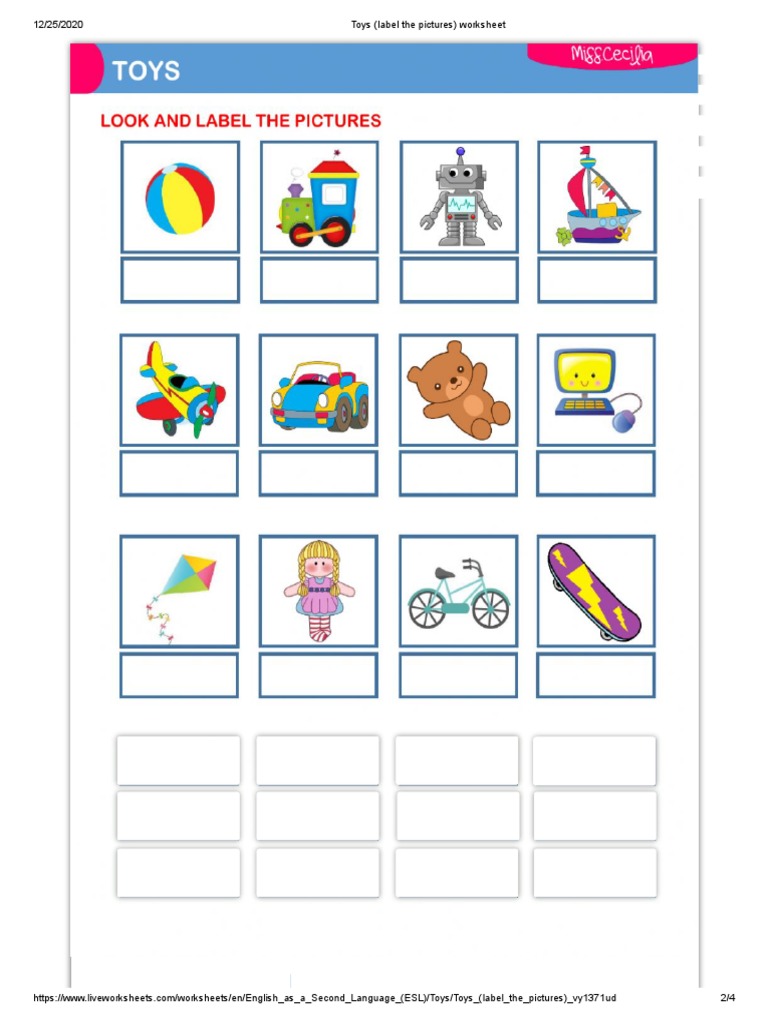 Toys (Label The Pictures) Worksheet | PDF