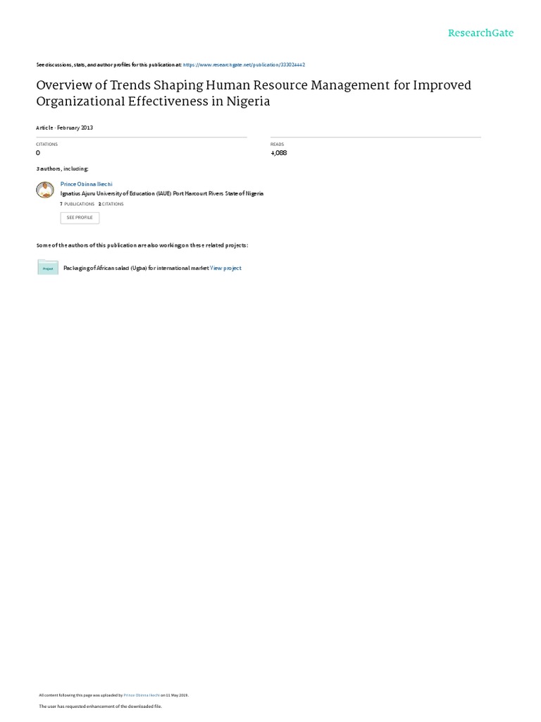 Overview of Trends Shaping Human Resource Management | PDF | Human Resource Management | Employment