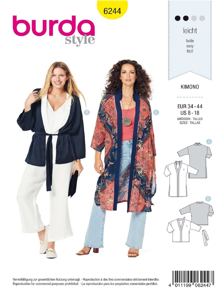 Kimono Burda 6244 | PDF