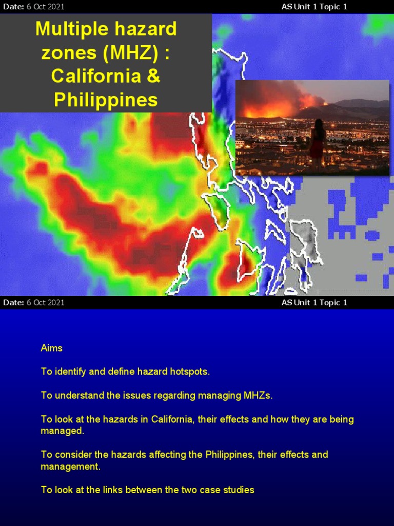 Multiple Hazard Zones (MHZ) : California & Philippines | PDF ...