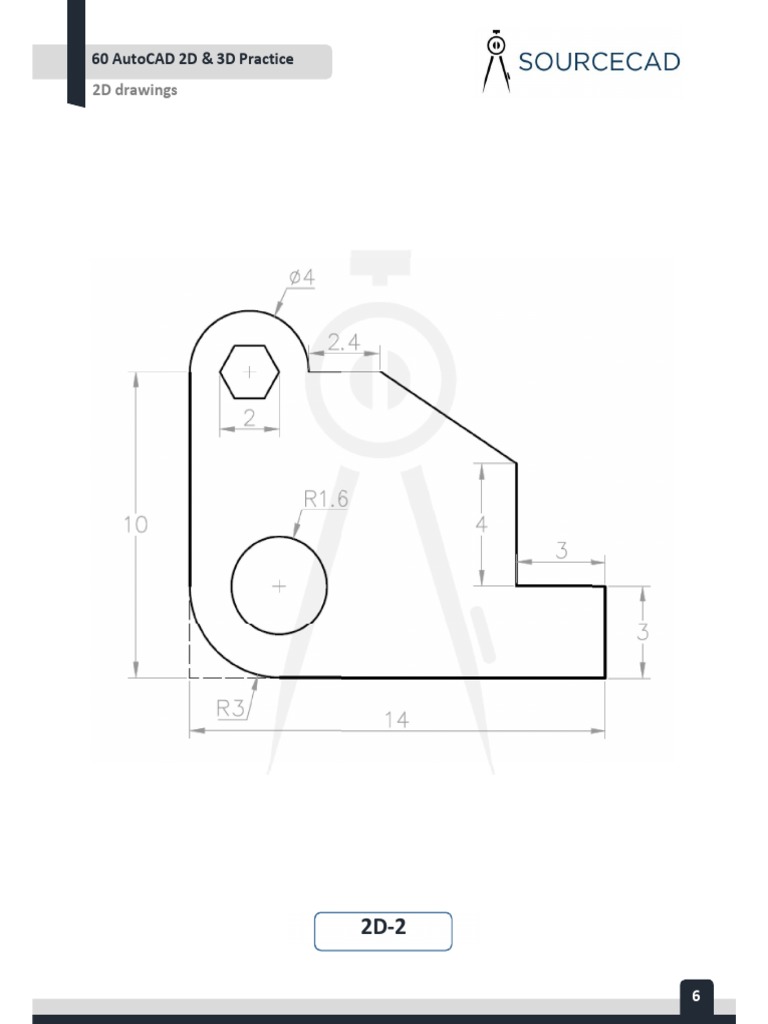 2D Drawings: 60 Autocad 2D & 3D Practice | PDF