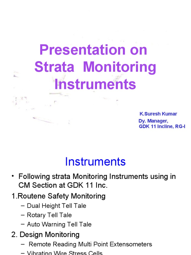 Strata Monitoring Instruments Overview | PDF | Electrical Engineering ...