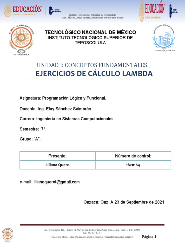 Ejercicios de Cálculo Lambda | PDF | Lógica | Informática