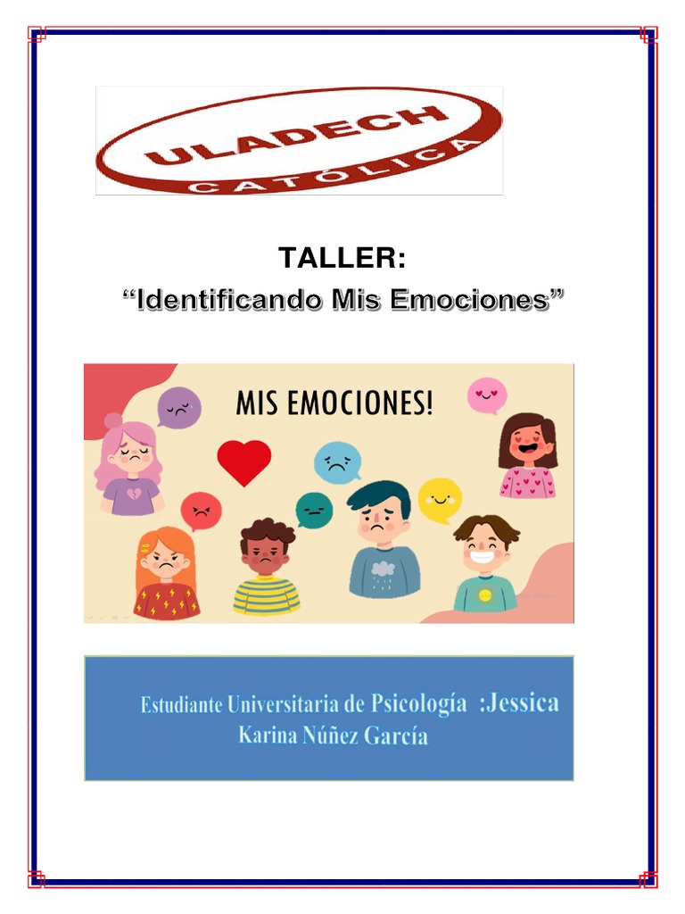 Taller de Identificación Emocional Infantil | PDF | Las emociones | Temor