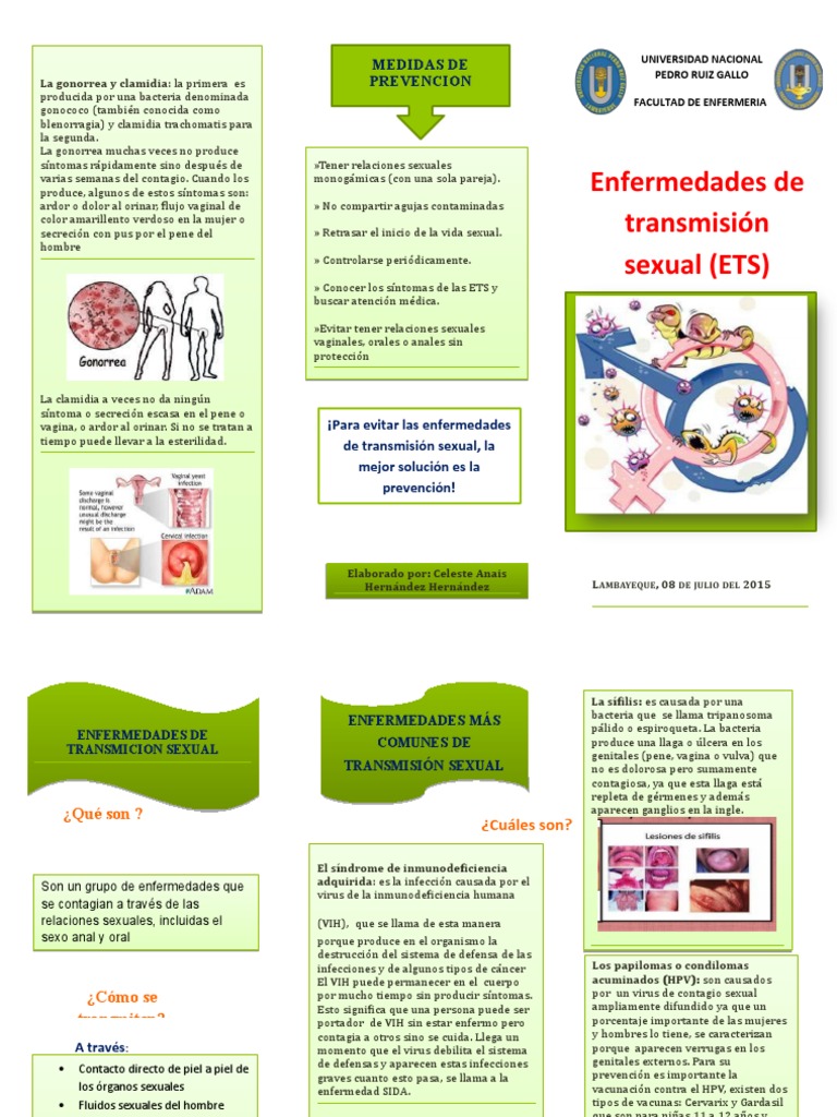 Triptico de Enfermedades | PDF | Infección transmitida sexualmente | VIH