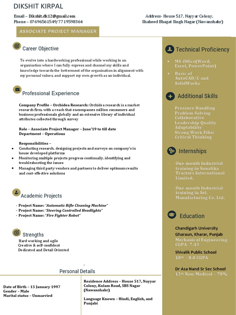 Career Objective: Associate Project Manager | PDF