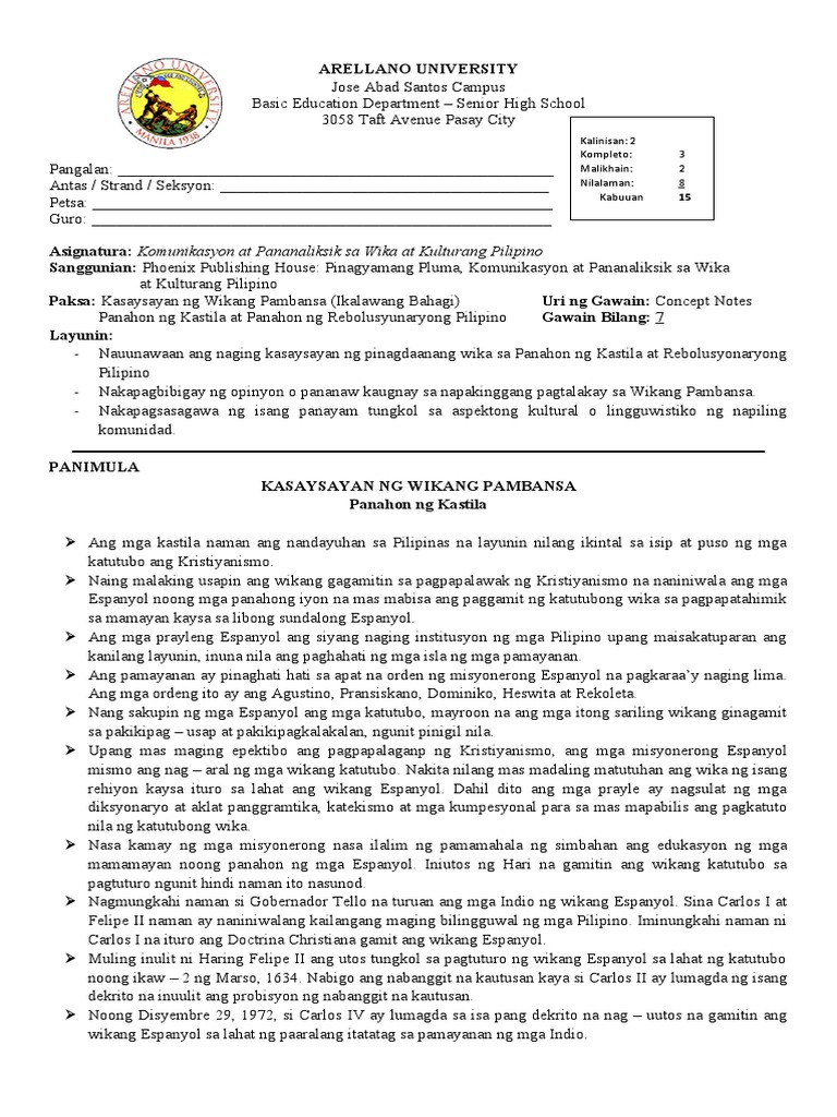 DLP Blg. 8 - Panahon NG Kastila at Rebolusyonaryong Pilipino | PDF