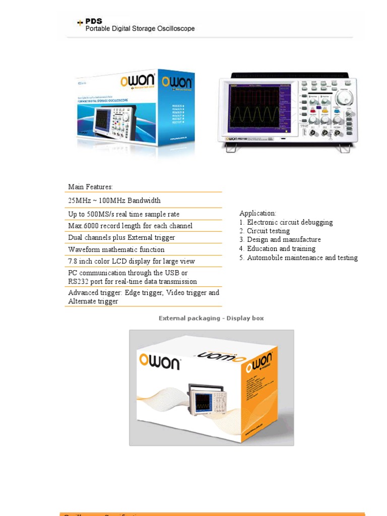 Digital Storage Oscilloscope DSO 25Mhz 40MhZ 60Mhz | PDF | Manufactured ...