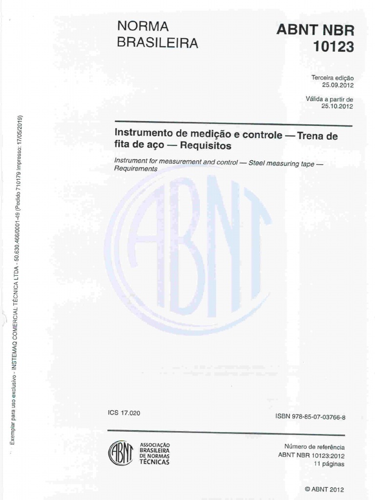 Norma ABNT 10123-2012 | PDF