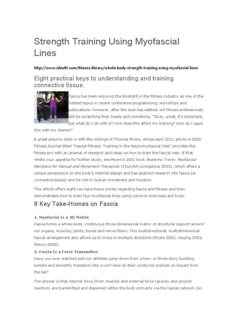 Strength Training Using Myofascial Lines | PDF | Anatomical Terms Of ...