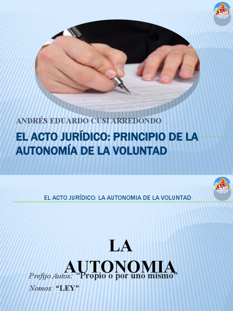 Autonomía de la Voluntad en el Derecho | PDF | Legislación | Libertad