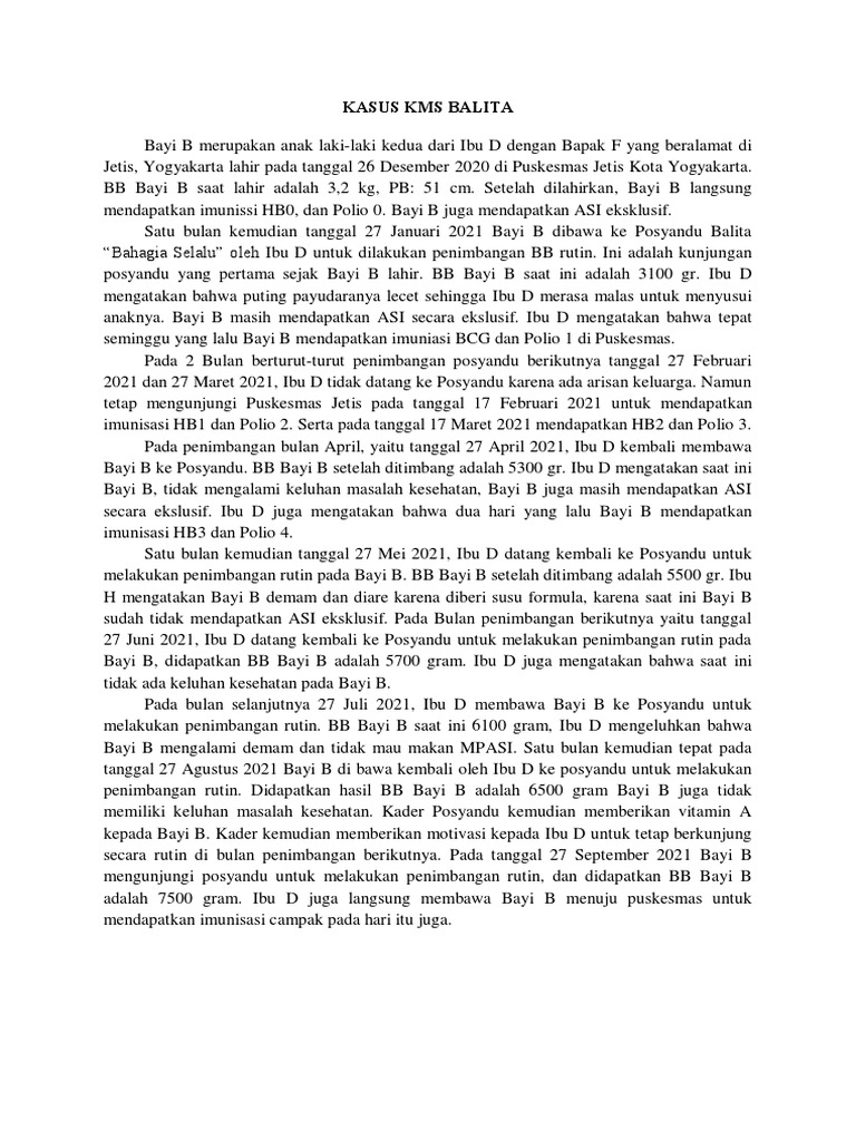 KASUS OSCE KMS BALITA Nim Genap | PDF