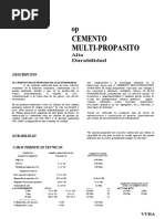 Ficha Tecnica Cemento Frontera Ip | PDF | Cemento | Materiales de construcción