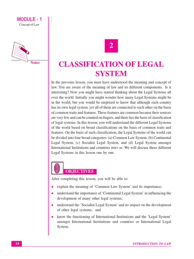 Classification of Legal Systems Explained | PDF | Judiciaries | Common Law