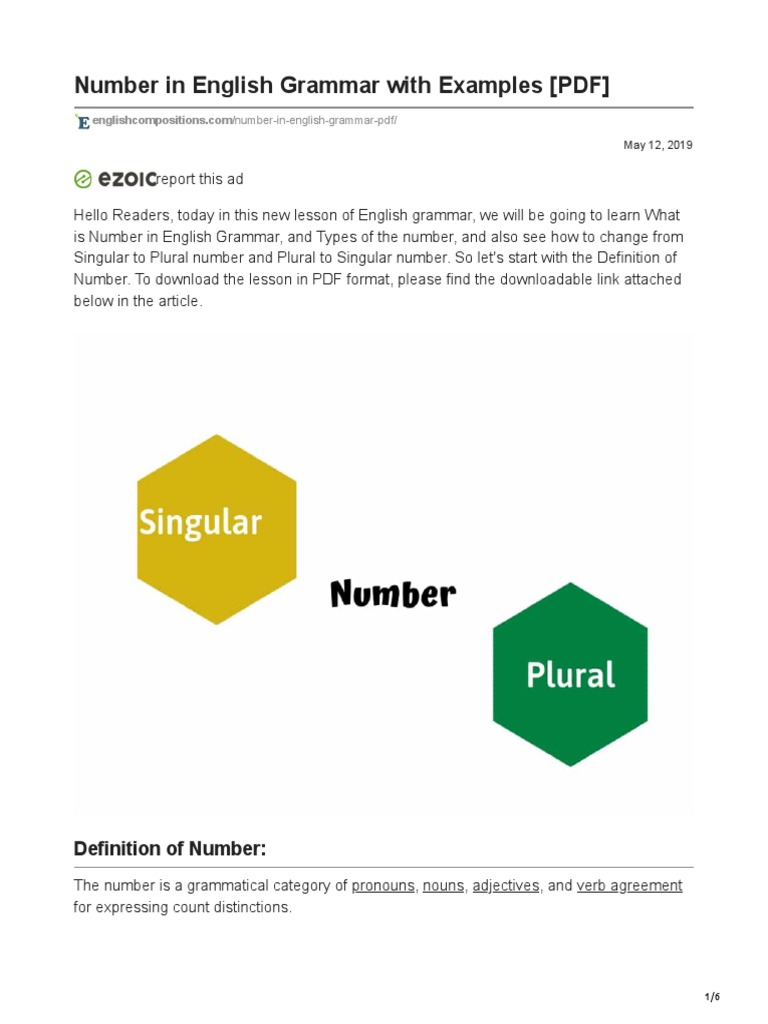 Understanding Number in English Grammar | PDF | Grammatical Number ...