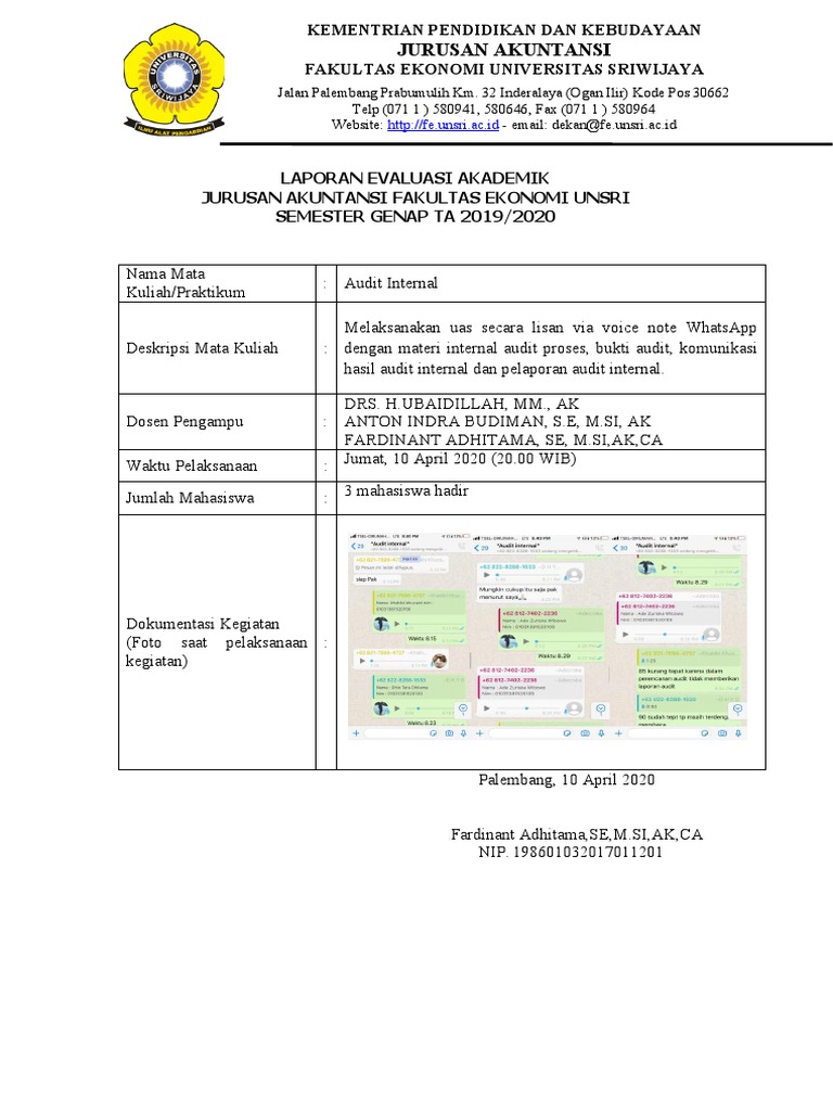 Laporan Evaluasi Audit Internal | PDF